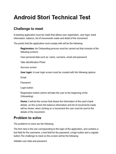 Androidstoritechnicaltest1 Pdf