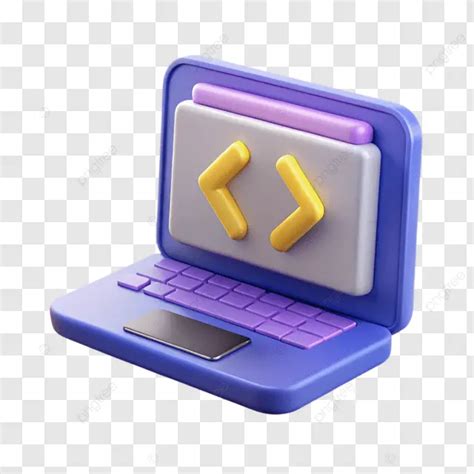 3d Laptop Icon With Coding Symbol For Web Development 3d Laptop Icon Coding Symbol Web