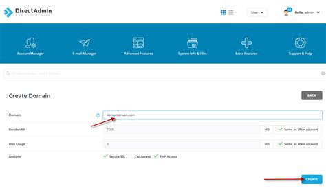 softsys hosting how to add a domain in directadmin