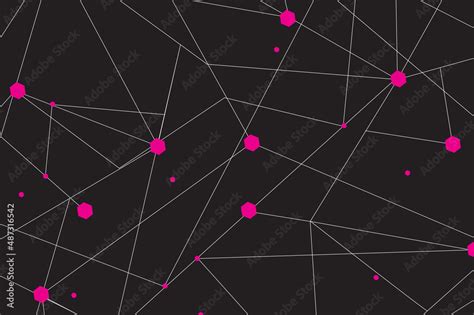 Network Abstract Connection Isolated On Black Background Network Technology Background With