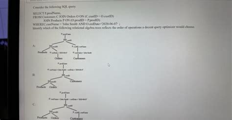 solved consider the following sql query sflct iprodname