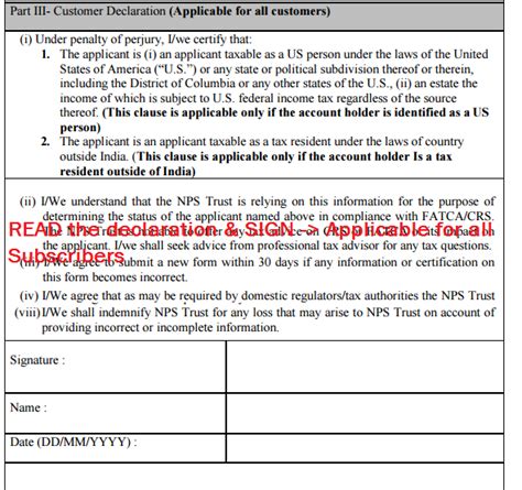 How To Submit Fatca Declaration For Nps