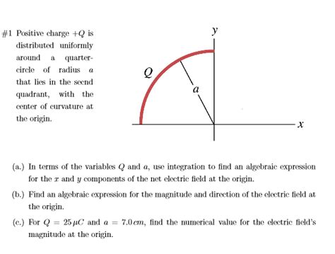 Solved Positive Charge Q Is Distributed Uniformly Around A