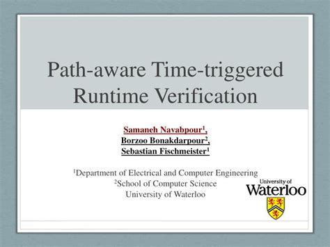 Ppt Path Aware Time Triggered Runtime Verification Powerpoint Presentation Id2482426