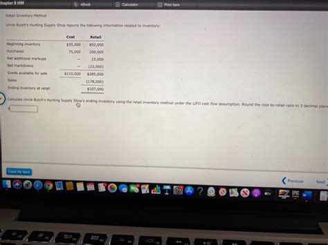 solved chapter 8 hw ebook calculator print item retail