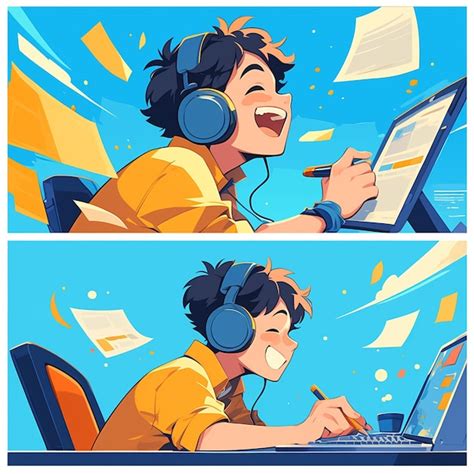 un adolescente latino aprende a codificar vector premium generado con ia