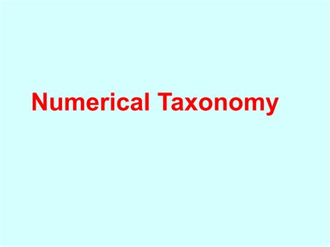 Solution Numerical Taxonomy Studypool