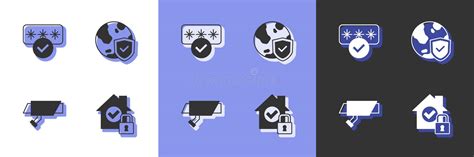 Set House Under Protection Password Security Camera And Shield With