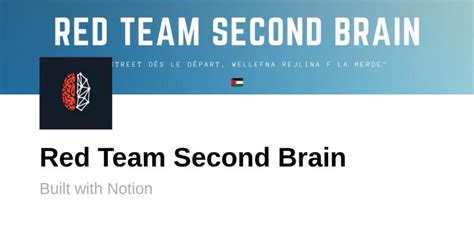 Reyad El Said On Linkedin Red Team Second Brain Notion