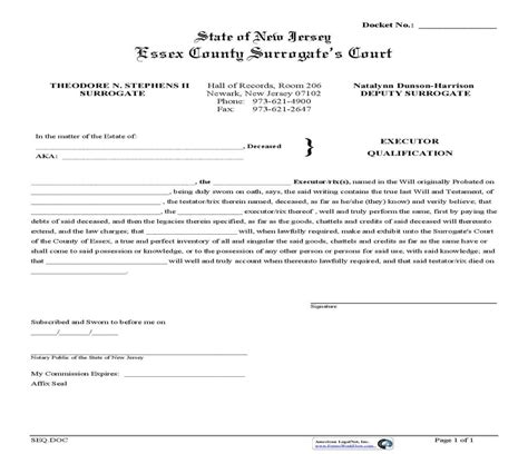 Succeeding Executor Qualification New Jersey Resume Jersey