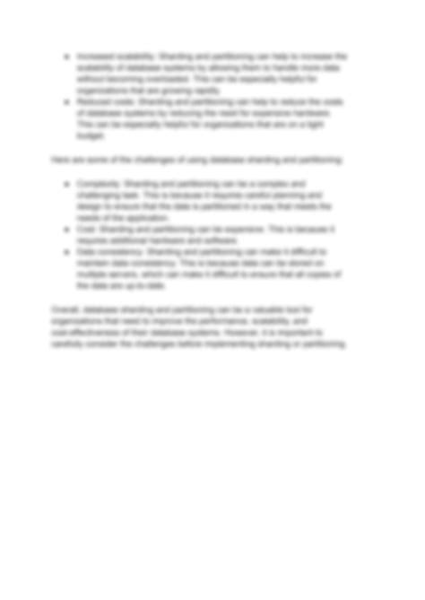 SOLUTION Database Sharding And Partitioning Techniques Studypool