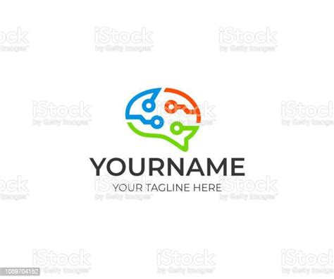 뇌 회로 기술 다채로운 로고 디자인입니다 인공 지능 및 생각 두뇌 개념 벡터 디자인 파워 브레인 스토밍 하 고 아이디어 그림 생각 Cpu에 대한 스톡 벡터 아트 및 기타