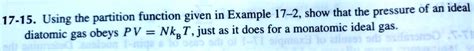 solved 17 15 using the partition function given in example 17 2 show
