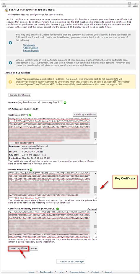 Cara Instalasi SSL Cerificate Di CPanel IndoWebsite Knowledgebase