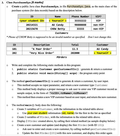 solved 3 class purchasesys [6 marks] o create a public java