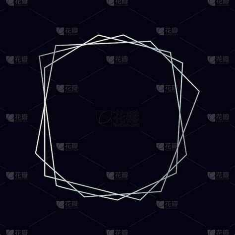 银色几何多边形框架