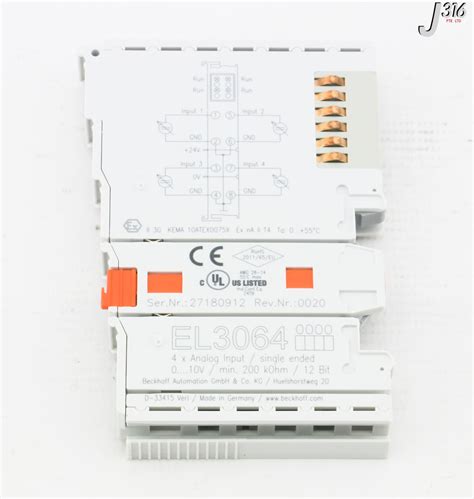 32192 Beckhoff 4x Bus Terminal Module New El3064 J316gallery