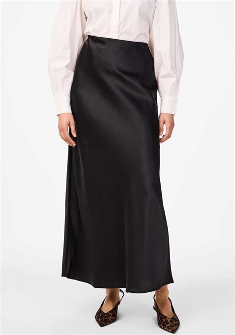 Yas Pella Satin High Waisted Maxi Skirt Black Mcelhinneys