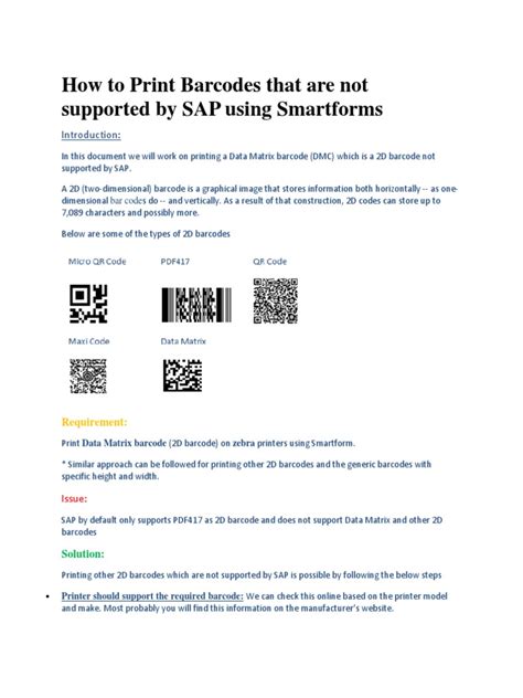 How To Print Barcodes That Are Not Supported By Sap Using Smartforms