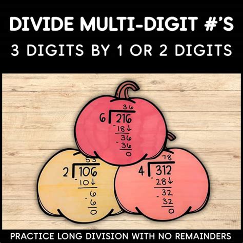 Pumpkin Patch Math Craft Fall Long Division No Remainders Tpt