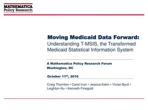 Pdf Moving Medicaid Data Forward Understanding T Msis The