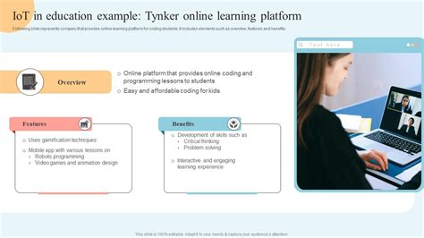 Internet Of Things IoT In Education Example Tynker Online Learning Platform IoT SS V PPT Template