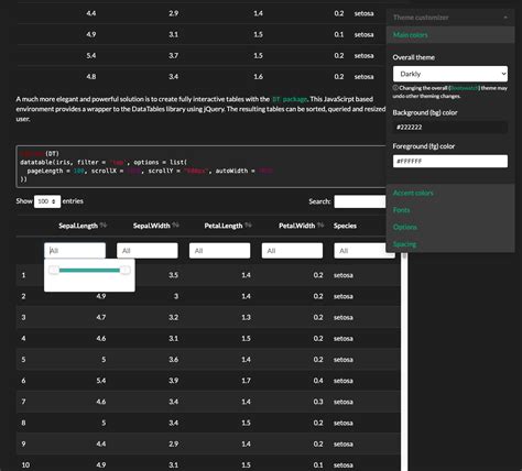 Dt Darkly Cyborg And Slate Themes Column Filters Min And Max Values Not Displayed