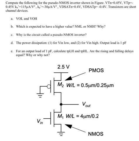 Solved Compute The Following For The Pseudo Nmos Inverter