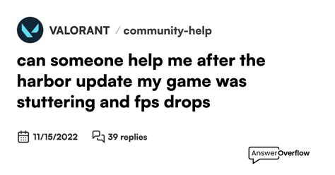 Can Someone Help Me After The Harbor Update My Game Was Stuttering And