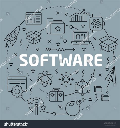 Linear Illustration Software Royalty Free Stock Vector 735521314