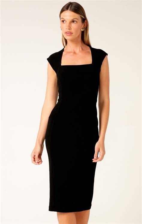 Womens Iris Cap Sleeve Dress In Black Large Sacha Drake Tenue