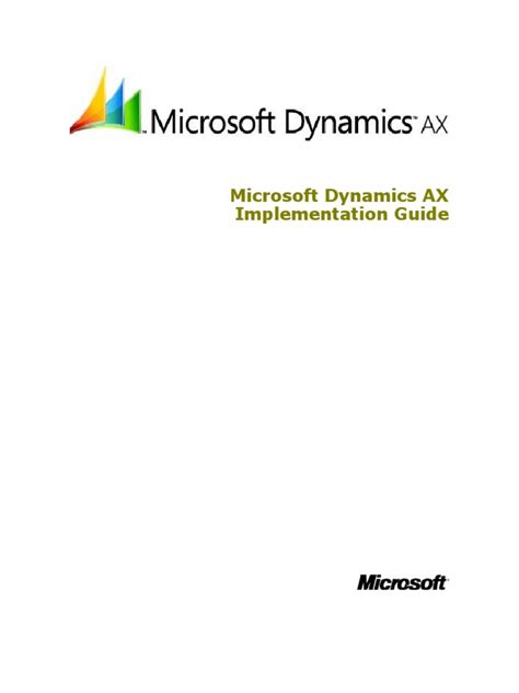 Microsoft Dynamics Ax Implementation Guide Pdf World Wide Web