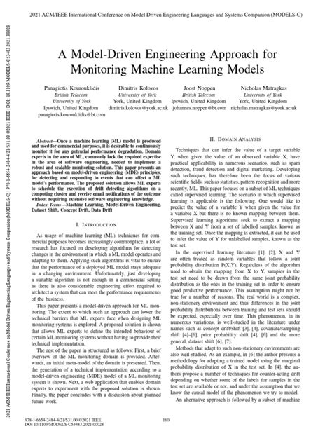 a model driven engineering approach for monitoring machine learning