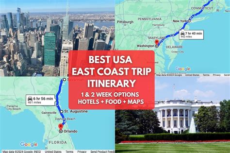1 And 2 Week East Coast Usa Trip Itinerary Hotel And Food Recs