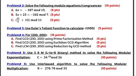 Solved Problem 2 Solve The Following Modulo