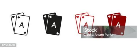 브릿지 블랙 잭 로얄 포커 픽토그램 플레이 게임 카드 덱 라인과 실루엣 아이콘 세트 도박 중독 징후 플레이 카드 기호 컬렉션입니다 격리된 벡터 그림 가능성에 대한 스톡 벡터