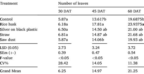 Effect Of Mulching Materials On The Number Of Leaves Of Tomato In