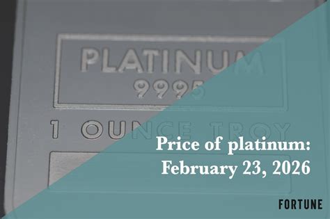 Price Of Platinum Monday February 23 2026 Fortune