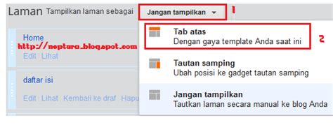 Membuat Menu Bar Dengan Mudah Tanpa Kode Di Blog