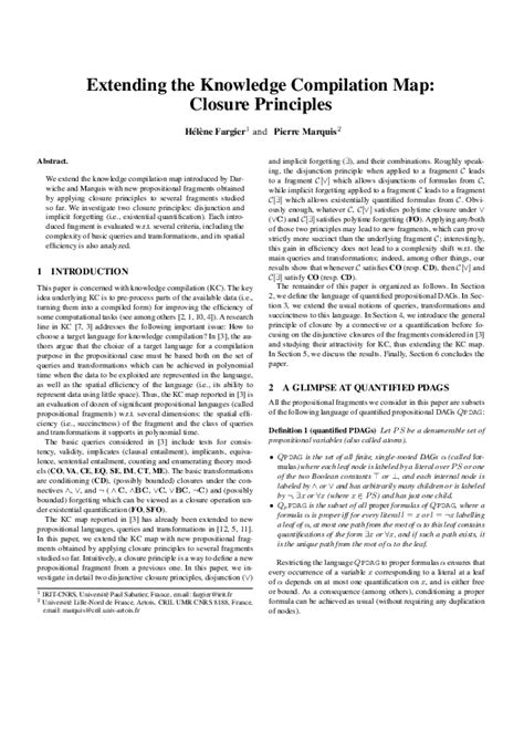 Pdf Extending The Knowledge Compilation Map Closure Principles