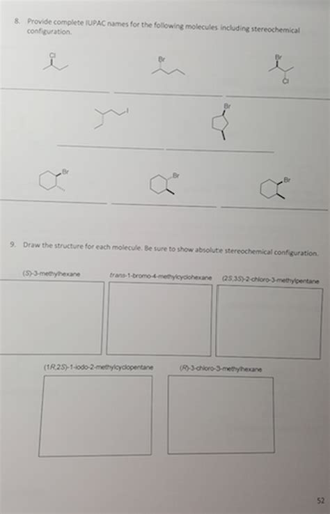 Solved Provide complete IUPAC names for the following | Chegg.com