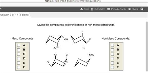 Solved Divide the compounds below into meso or non-meso | Chegg.com