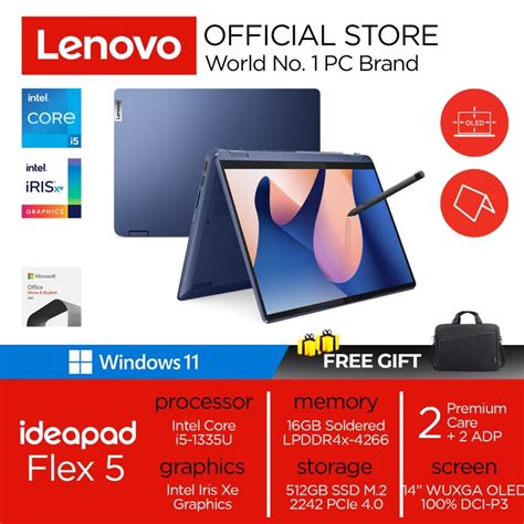 Jual Lenovo Ideapad Flex 5 14IRU8 I5 1335 16GB 512GB W11 OHS WUXGA Shopee Indonesia