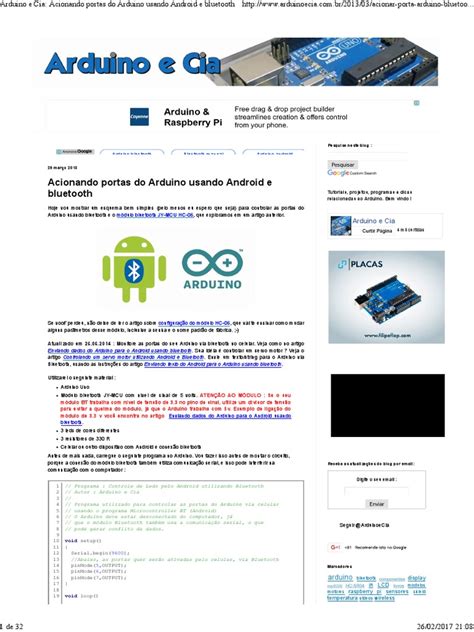 Controlando Portas Do Arduino Usando Um Aplicativo Android Via
