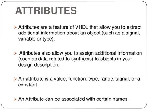 Attributes In Vhdl