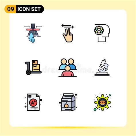 9 Thematic Vector Filledline Flat Colors And Editable Symbols Of Business Ecommerce Touch