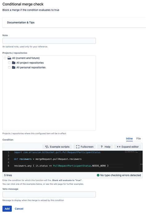 Conditional Merge Check