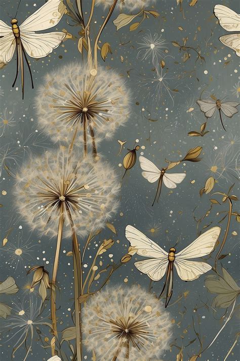 Dragonflies And Dandelions Art Free Stock Photo Public Domain Pictures