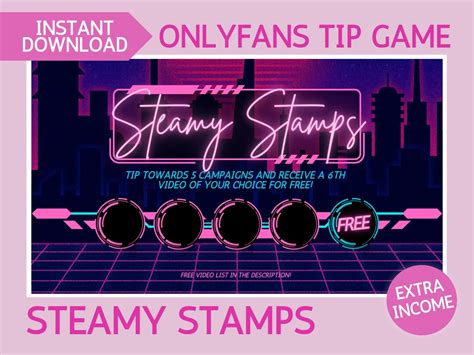Tip Game Steamy Stamps Printable Adult Game For Adult Creators Using Onlyfans Fansly