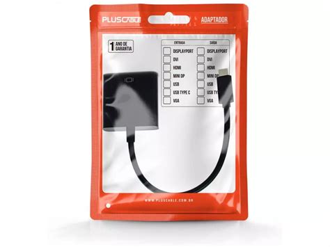 Cabo Adaptador Conversor Usb Tipo C M X Hdmi F Preto Pluscable Hardstore Inform Tica